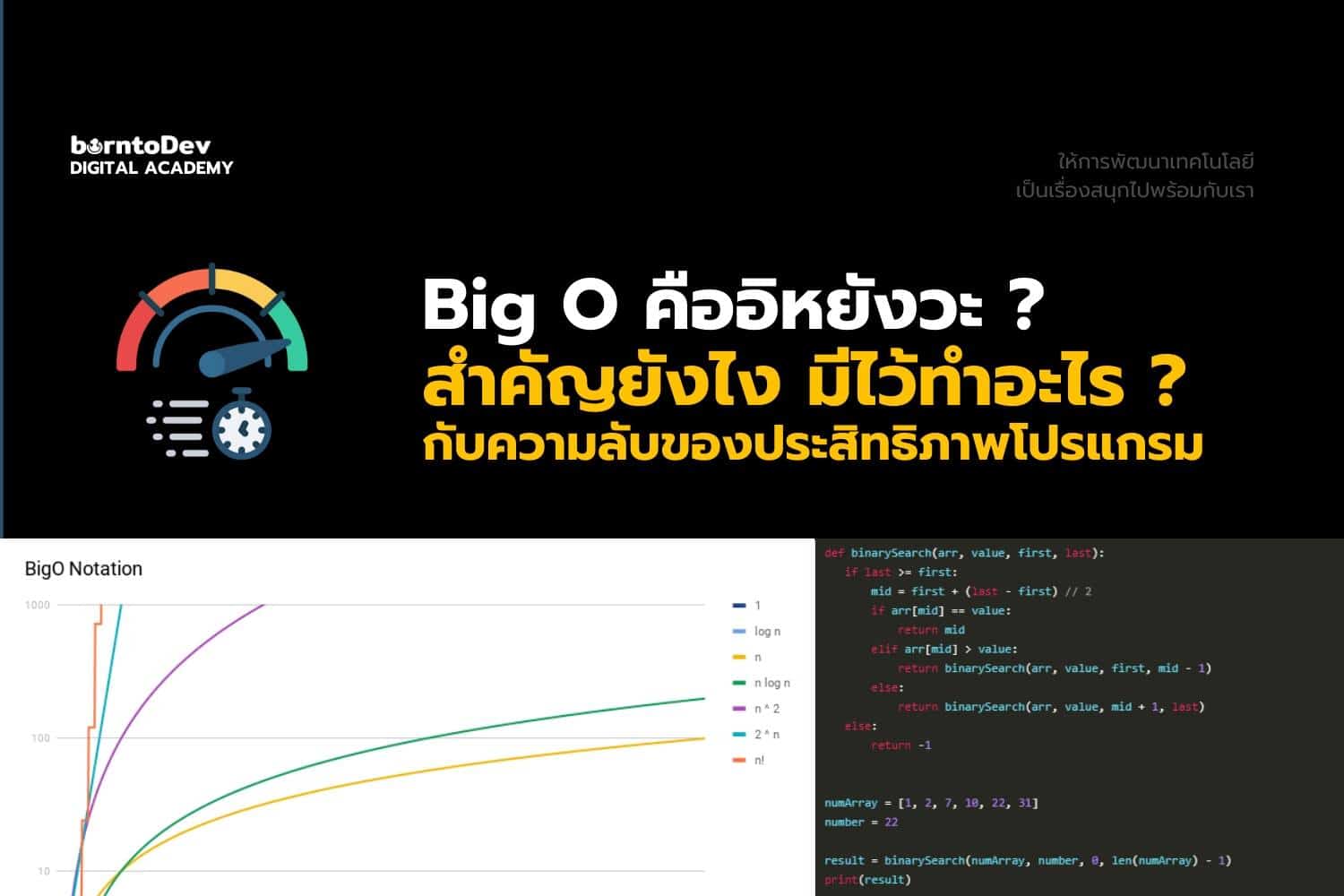 Big O คืออะไร ? – BorntoDev เริ่มต้นเรียน เขียนโปรแกรม ขั้นเทพ