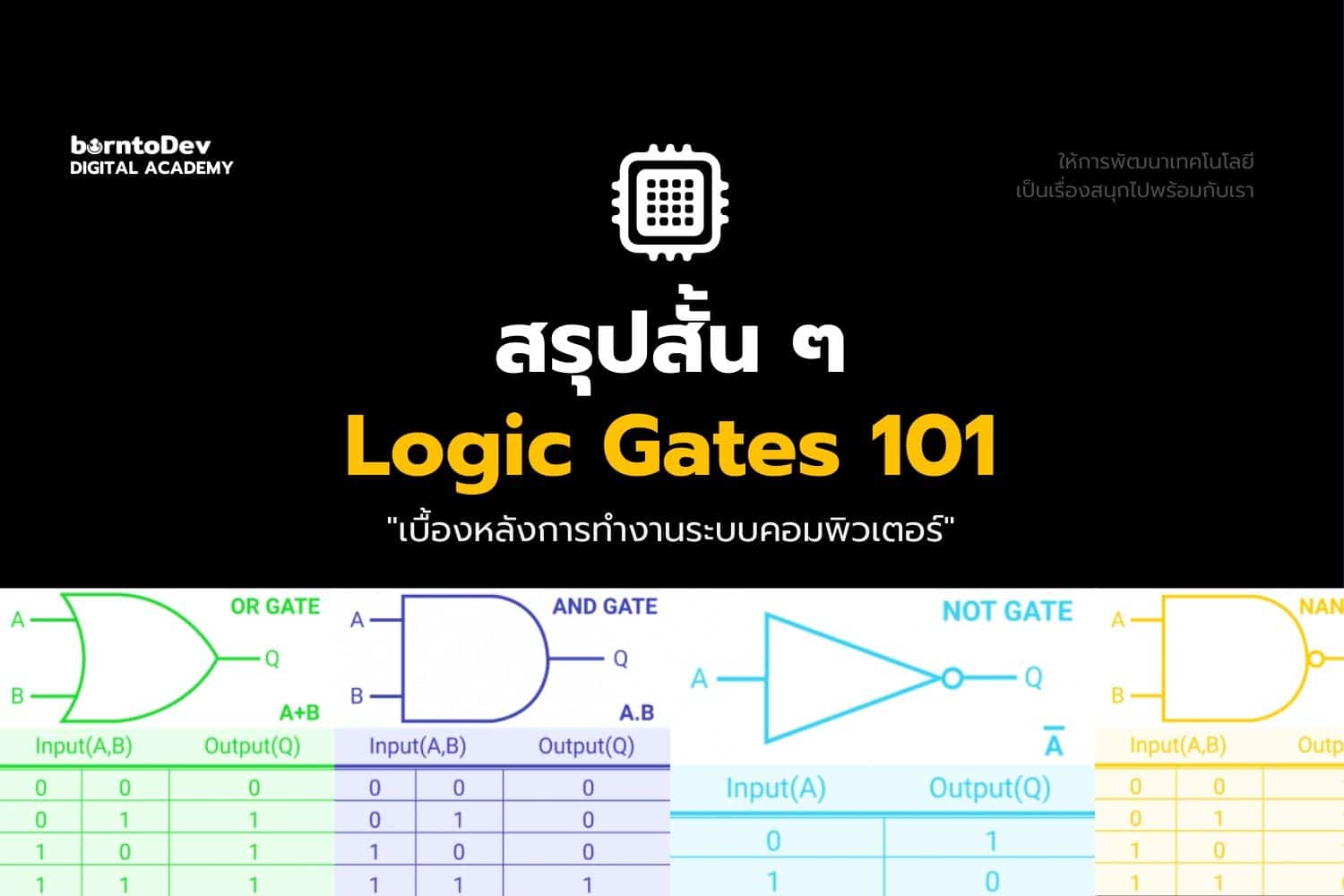 Logic Gates 101 – BorntoDev เริ่มต้นเรียน เขียนโปรแกรม ขั้นเทพ