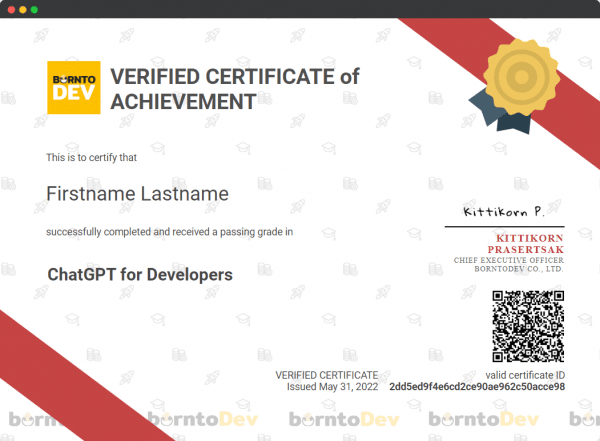 ChatGPT for Developers – BorntoDev เริ่มต้นเรียน เขียนโปรแกรม ขั้นเทพ