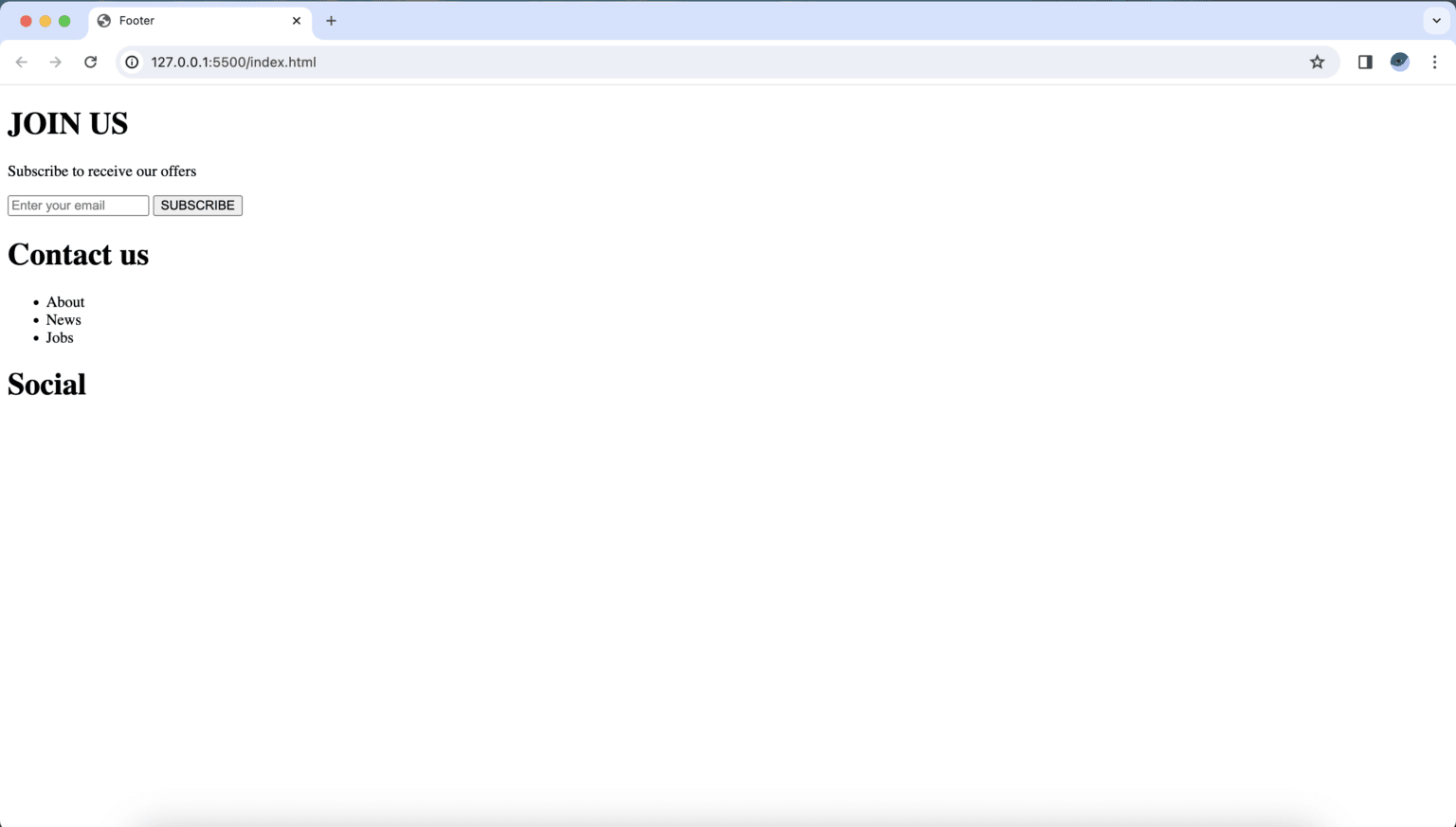 การสร้าง Footer สำหรับเว็บไซต์ – BorntoDev เริ่มต้นเรียน เขียนโปรแกรม ขั้นเทพ