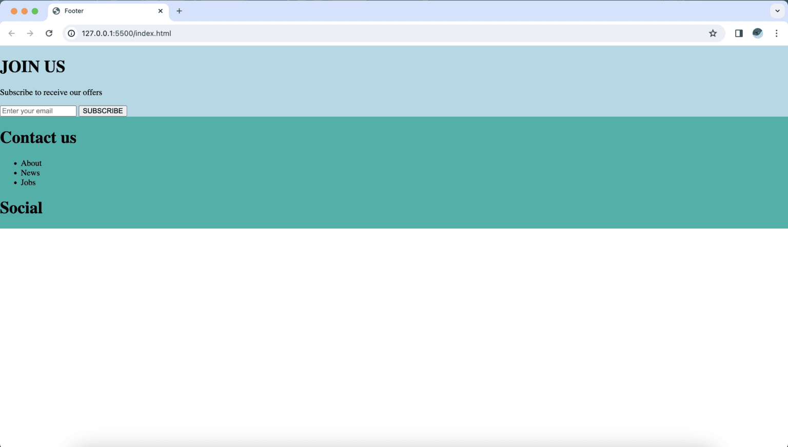 การสร้าง Footer สำหรับเว็บไซต์ – BorntoDev เริ่มต้นเรียน เขียนโปรแกรม ขั้นเทพ