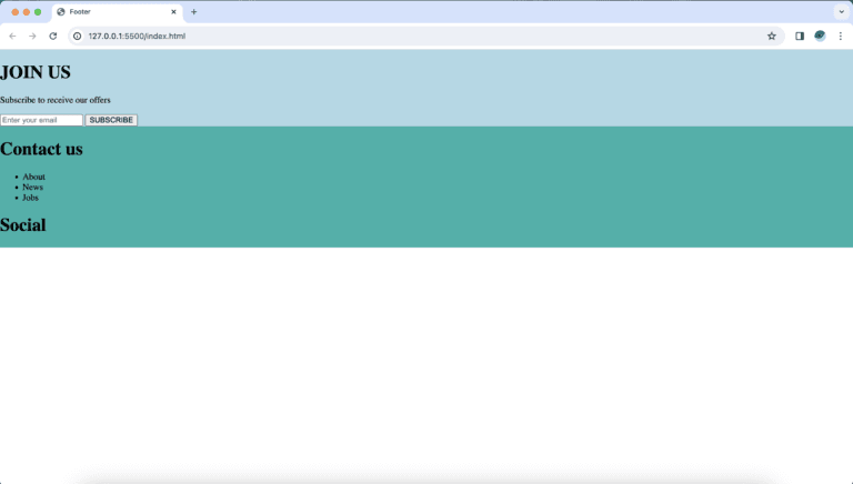 การสร้าง Footer สำหรับเว็บไซต์ – BorntoDev เริ่มต้นเรียน เขียนโปรแกรม ขั้นเทพ